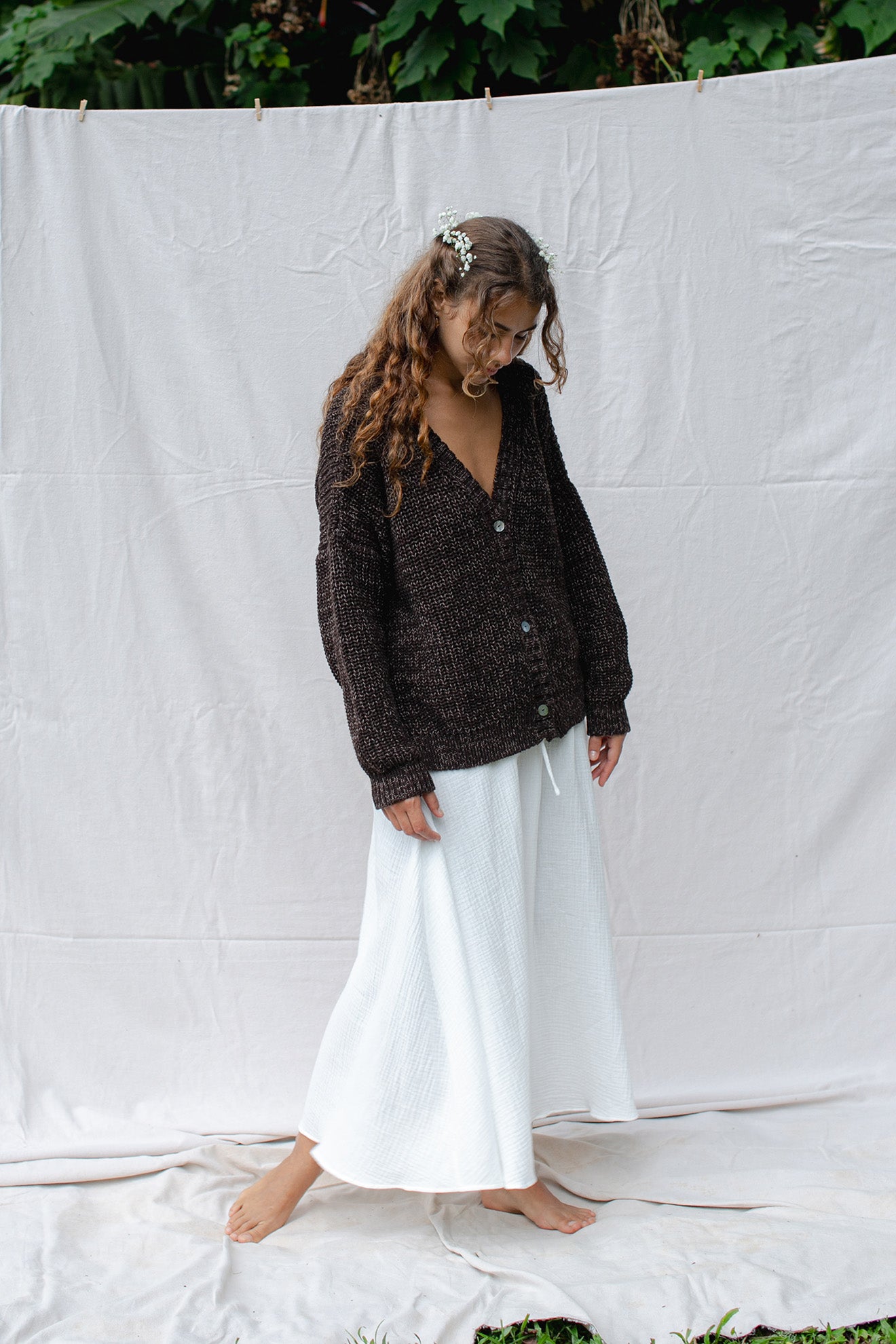 Helga Cardigan Coffee –Indigo Luna Store