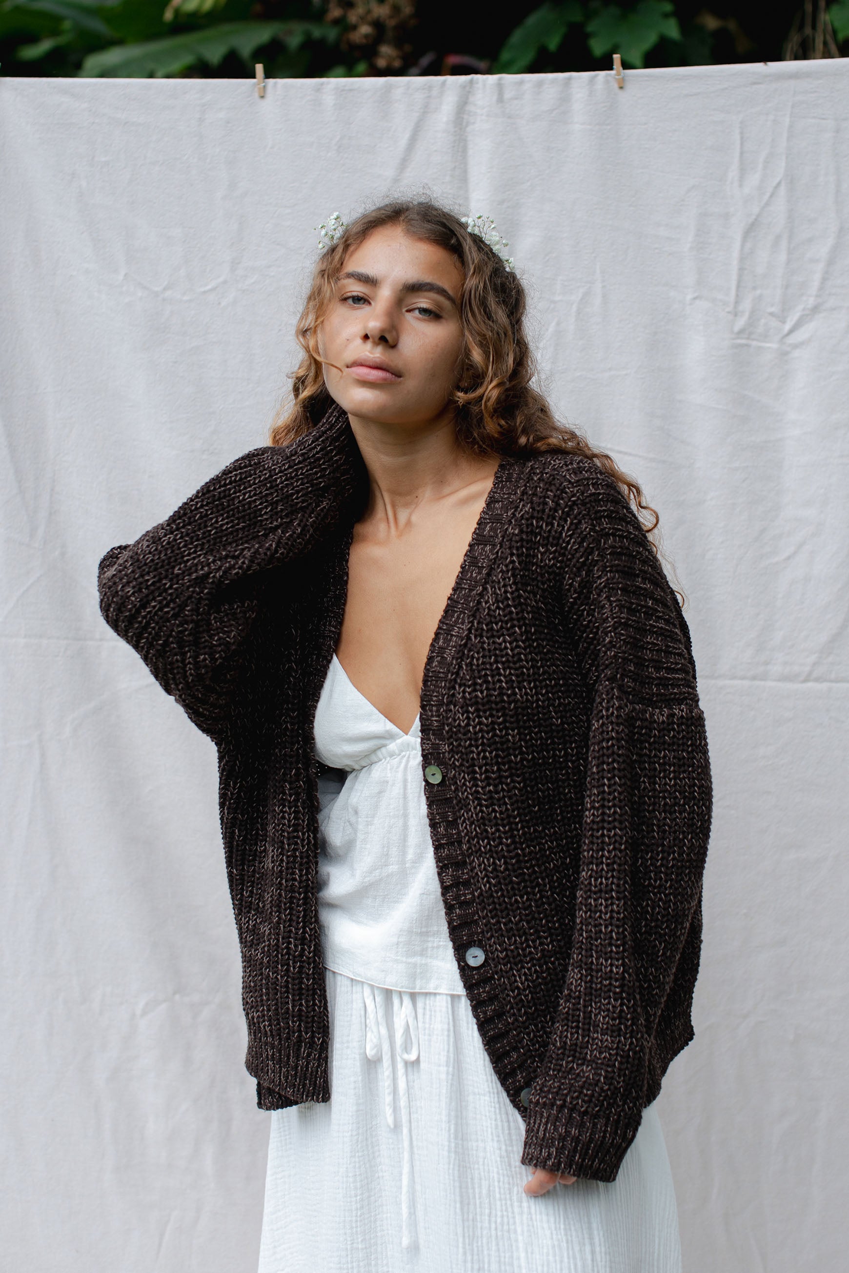 Helga Cardigan Coffee –Indigo Luna Store