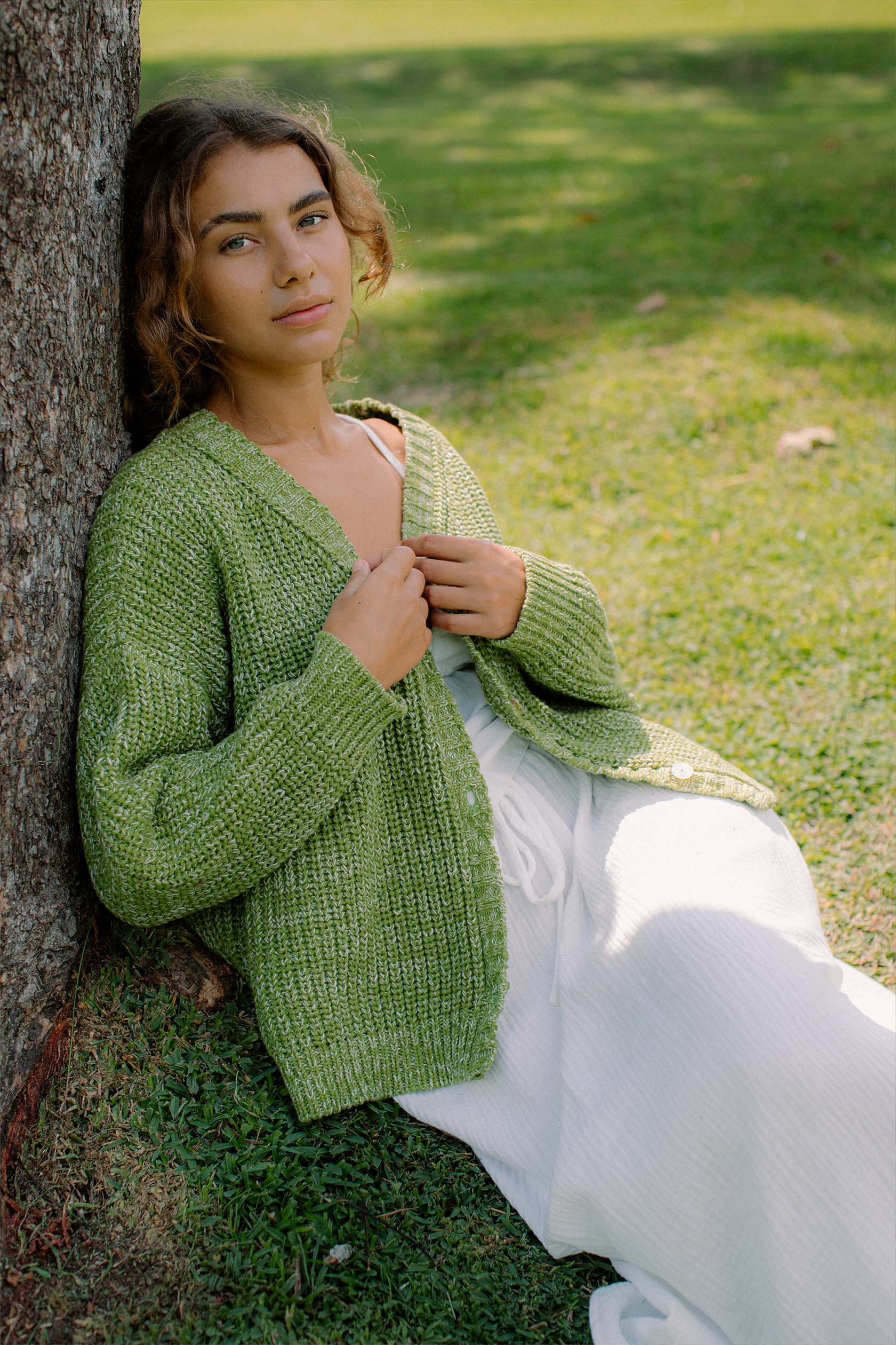 Helga Cardigan Kiwi –Indigo Luna Store