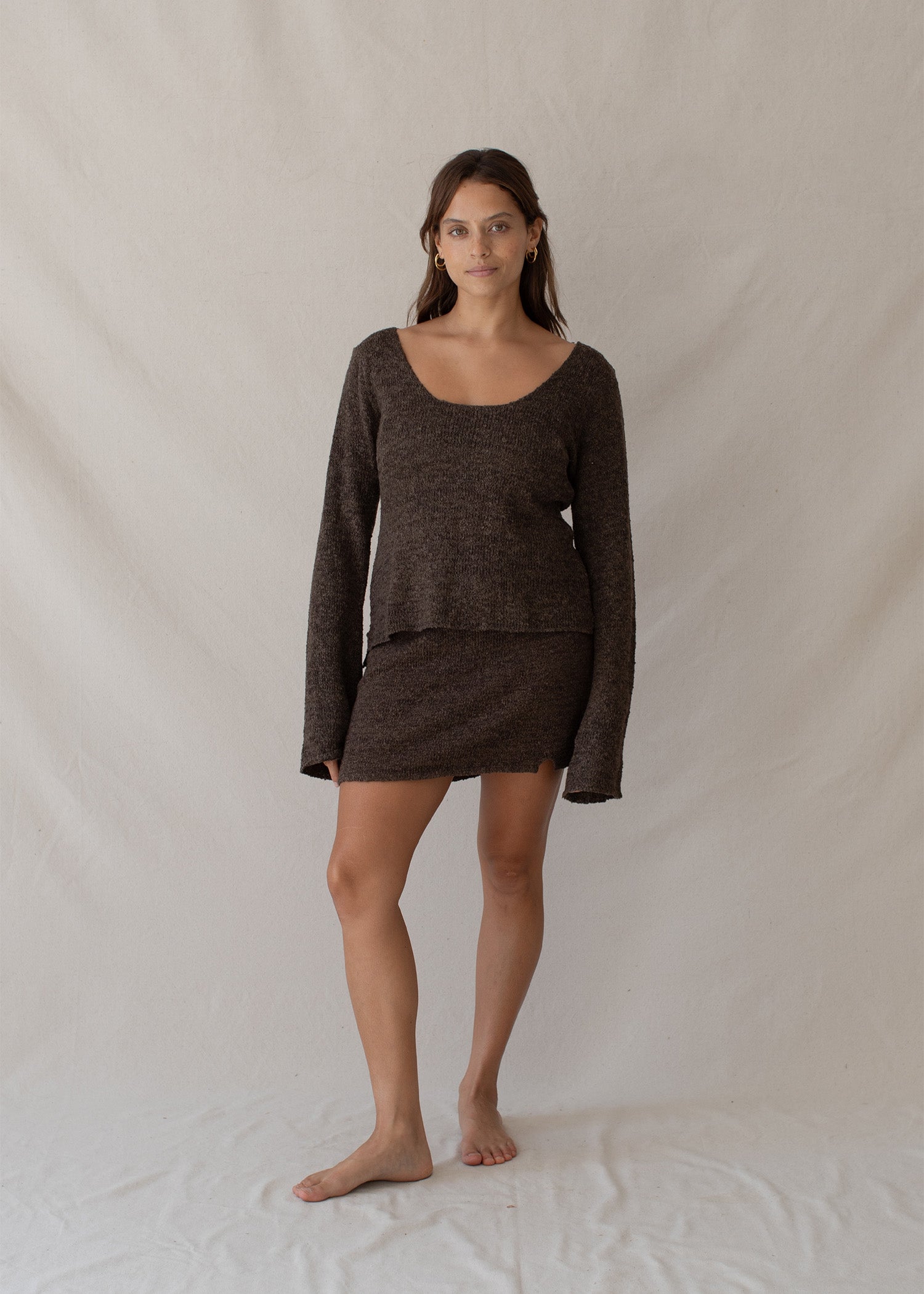 Paloma Mini Skirt Truffle –Indigo Luna Store