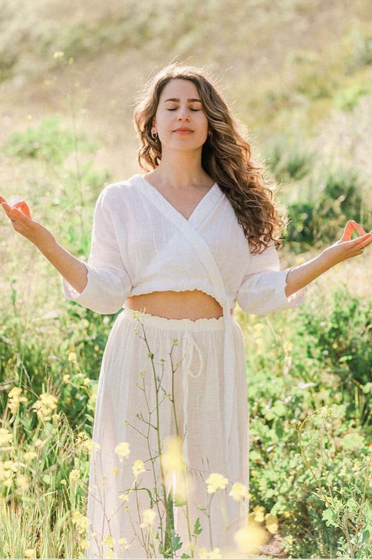 Flow Top Off White Made With Organic Cotton Gauze